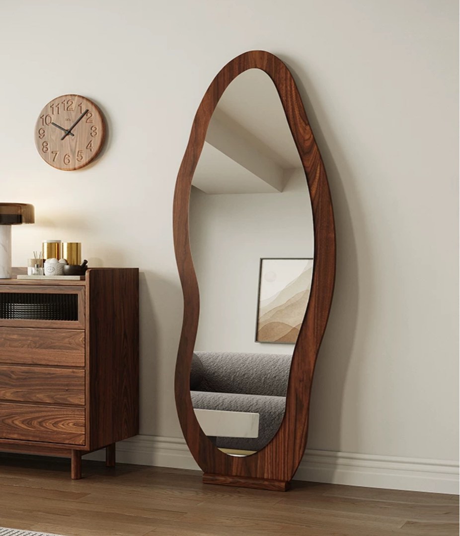 LASELE Modern Irregular Full Length Mirror, Furniture & Home Living ...
