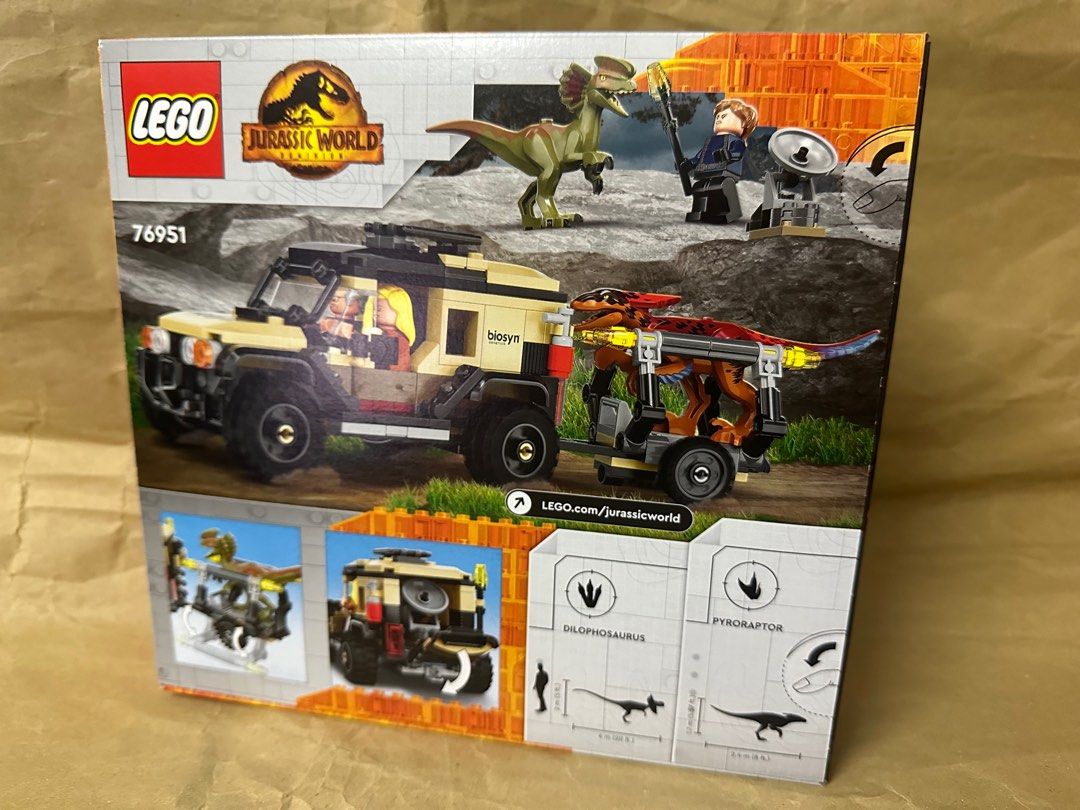 LEGO 76951 Jurassic World Pyroraptor & Dilophosaurus Transport ...
