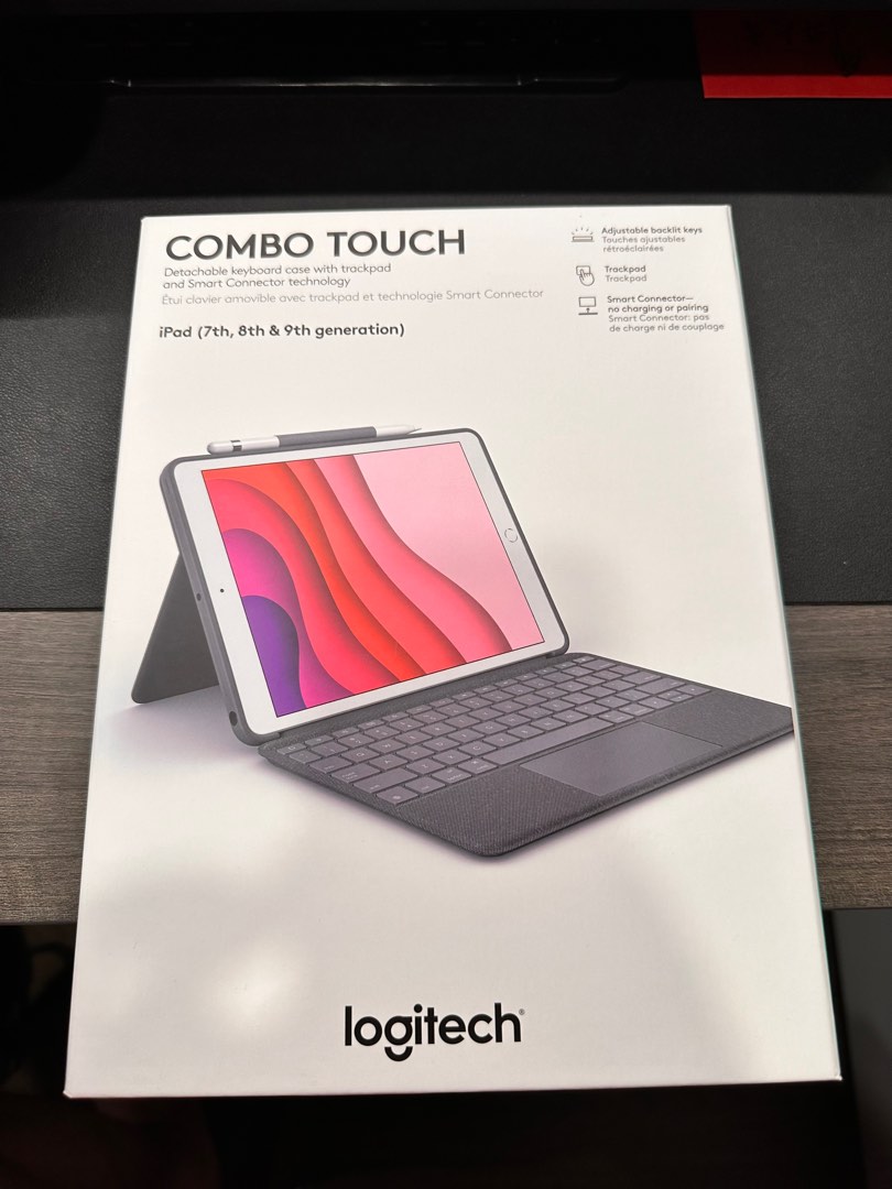 Logitech Combo Touch Keyboard Case for iPad 7, 8 & 9 Generation, Mobile ...