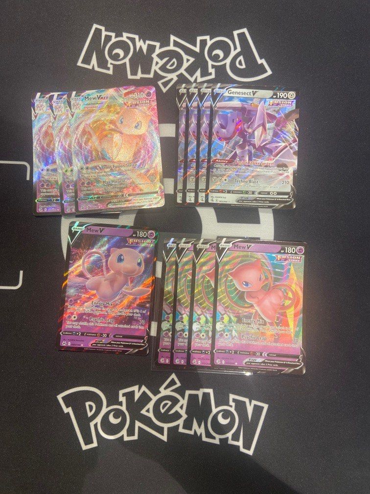 Mew V, Mew Vmax, Genesect V play set, Hobbies & Toys, Toys & Games on ...