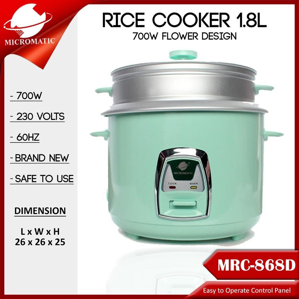 Micromatic Rice Cooker Model: MRC-868D, TV & Home Appliances, Kitchen ...
