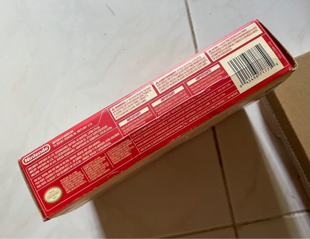 NINTENDO DS LITE MARIO LIMITED EDITION EMPTY BOX INSERT MANUAL, Video ...