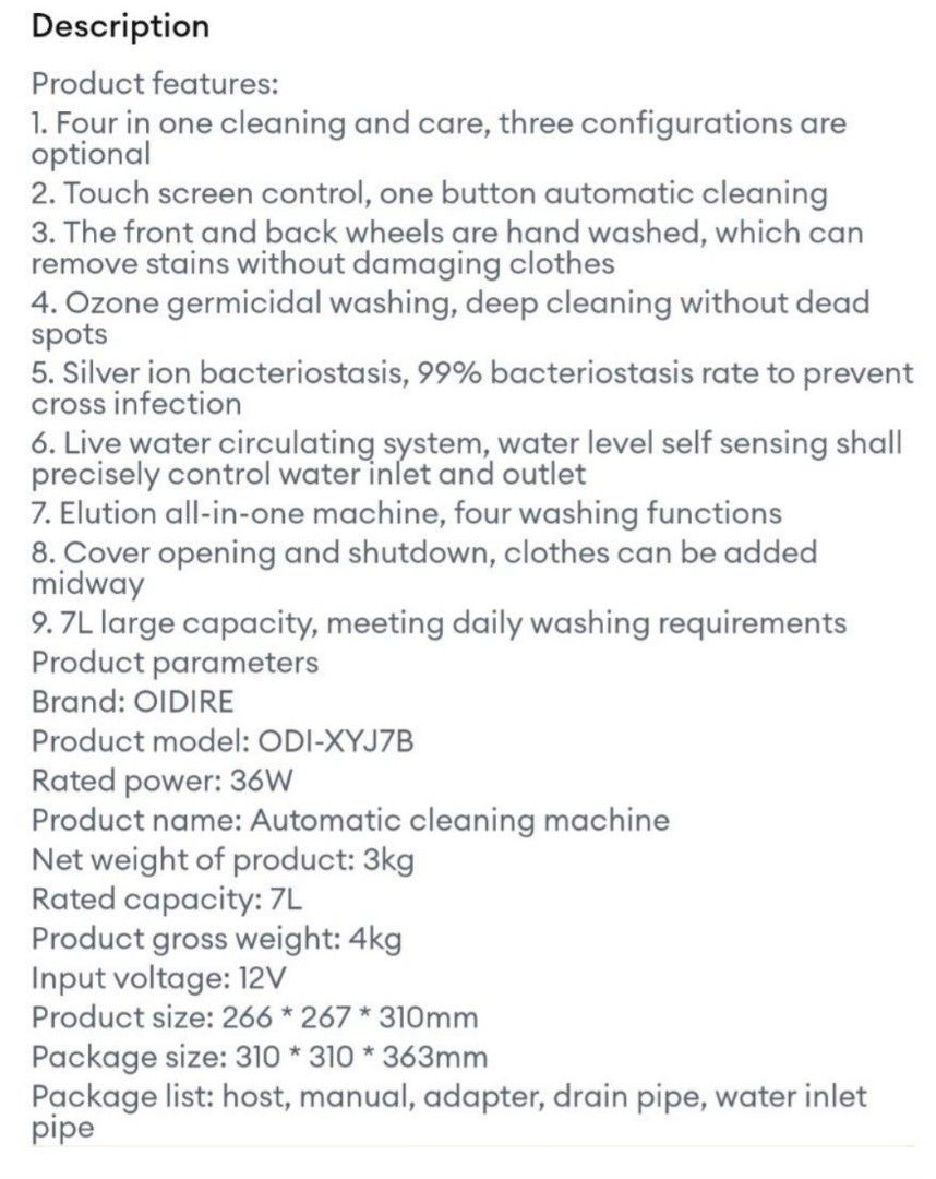 OIDIRE all-in-one Mini washing machine automatic, TV & Home Appliances ...