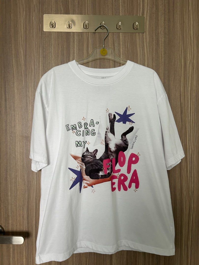 oversized shirt ("embracing my flop era"), Women's Fashion, Tops, Shirts on Carousell