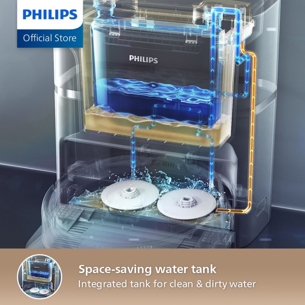 PHILIPS 2-in-1 Wet & Dry Vacuum & Mop Robot Vacuum 6000 Series - XU6500 ...