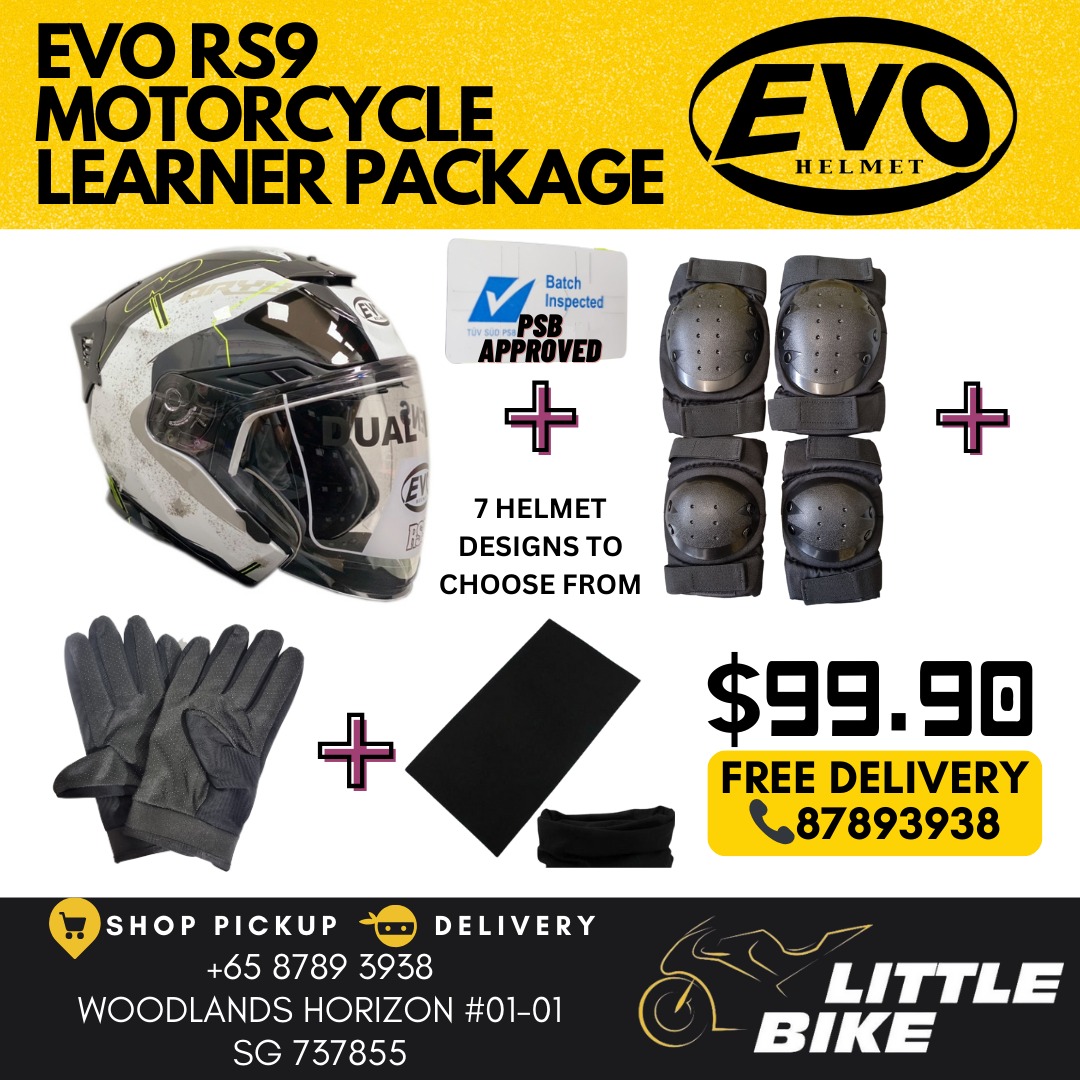 PSB APPROVED evo rs9 Motorcycle school learner package kit for class 2B ...