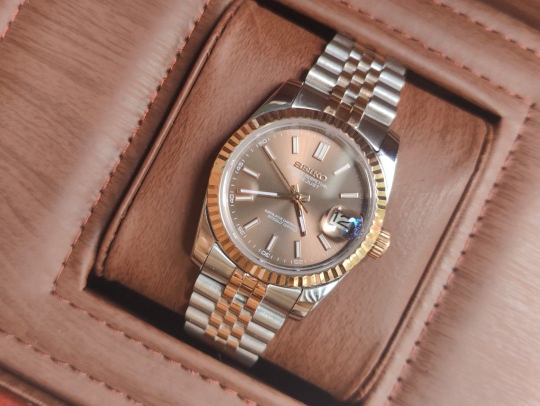 Seiko Mod Custom Datejust Dual Tone, Men's Fashion, Watches ...