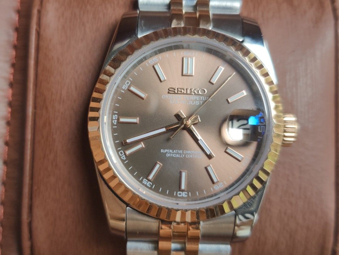 Seiko Mod Custom Datejust Dual Tone, Men's Fashion, Watches ...
