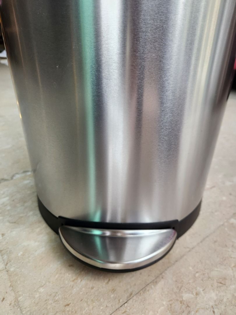 SimpleHuman Stainless Steel Step Trash Bin, Furniture & Home Living ...