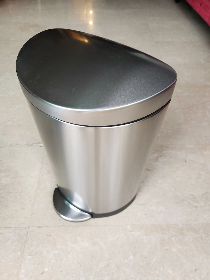 SimpleHuman Stainless Steel Step Trash Bin, Furniture & Home Living ...