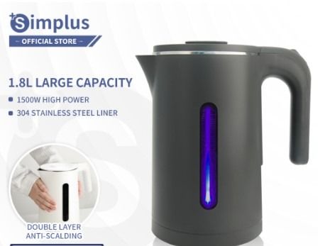 Simplus Electric Kettle 1.8L 304 Stainless Steel 1500w Automatic Power ...