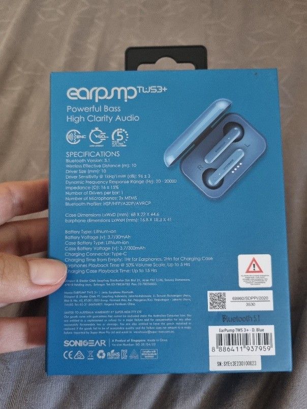 Sonic gear ear pump tws3+, Audio, Earphones on Carousell