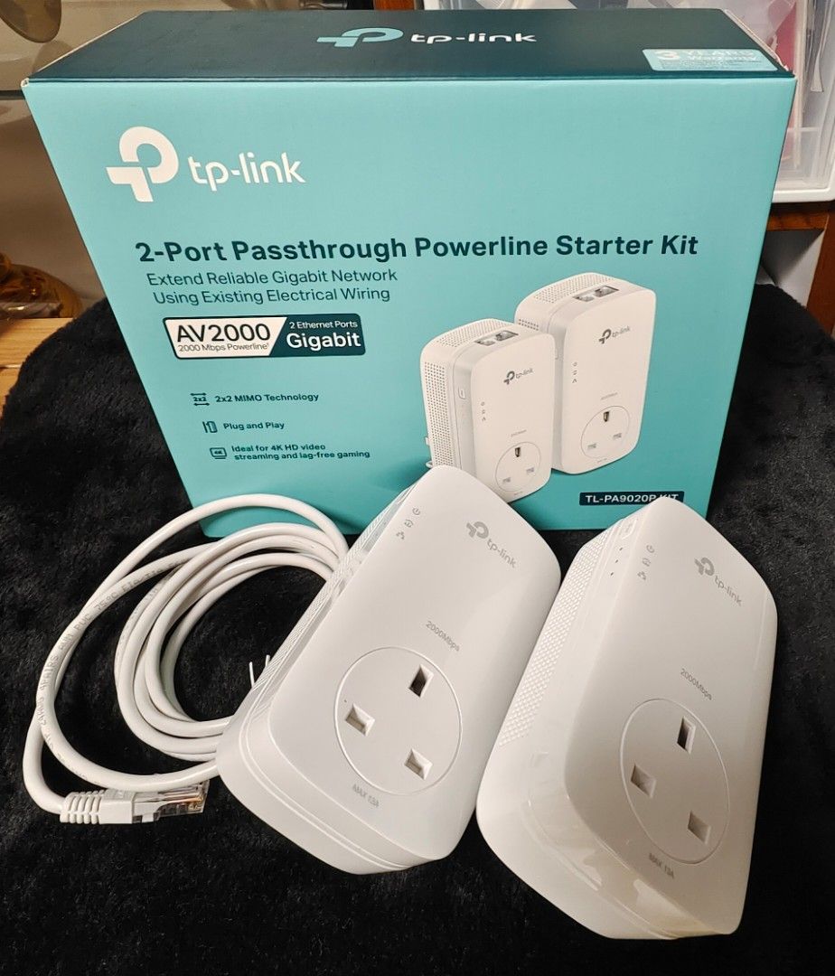 TP-Link TL-PA9020P KIT AV2000 Powerline Starter Kit, 2 Gigabit ports ...