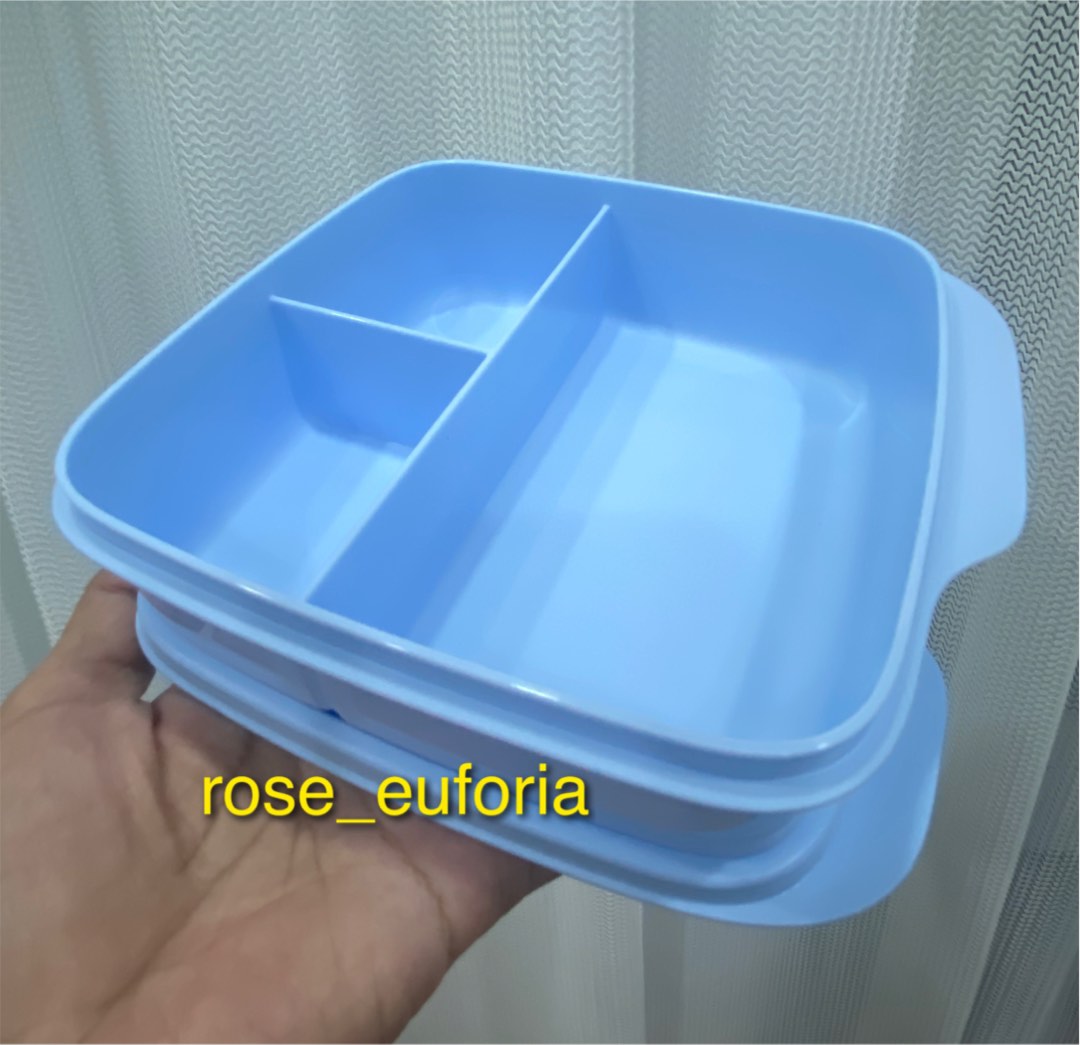 Tupperware Baby Blue Lolli Tup divided lunch box 550ml 1 unit new Bento ...