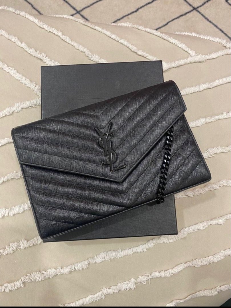 YSL WOC Envelope Black , Luxury, Bags & Wallets on Carousell