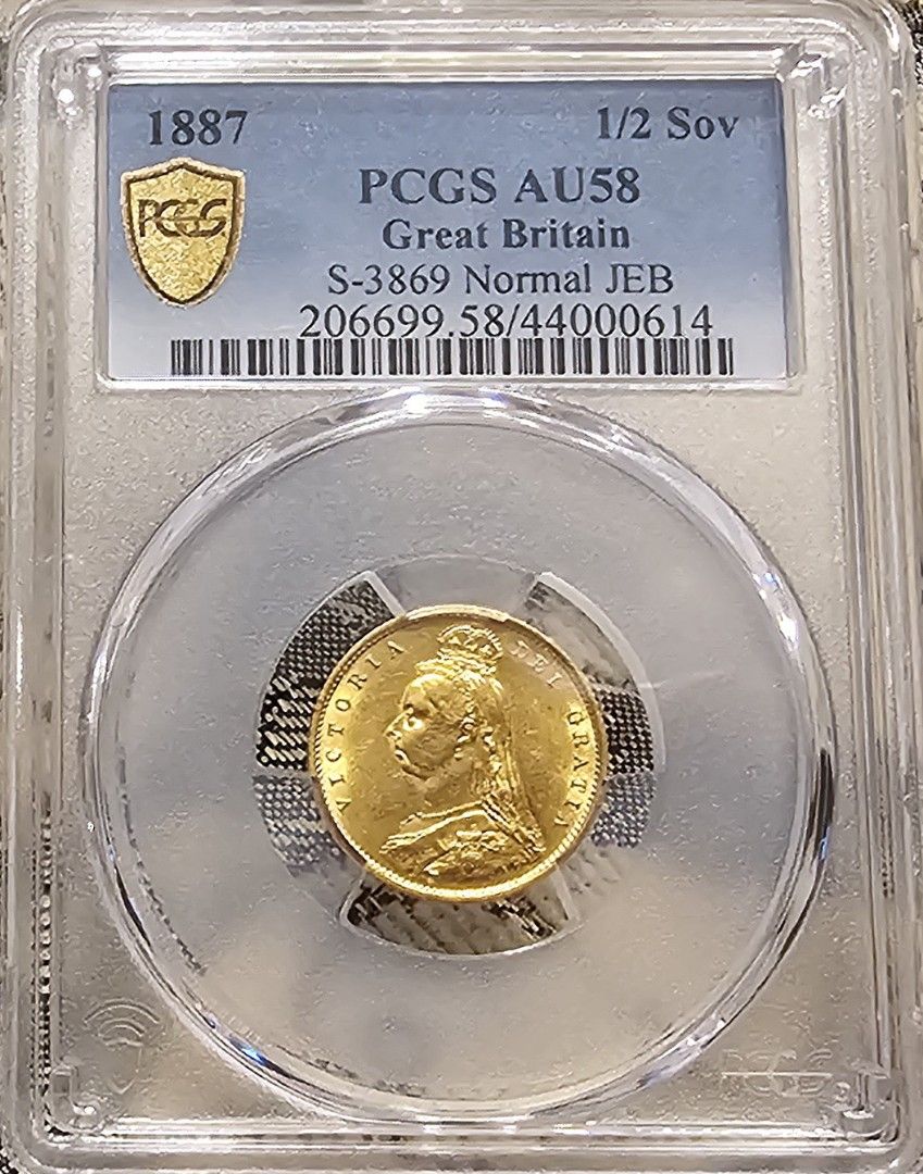 1887 Great British Queen Victoria 1/2 Sovereign, Hobbies & Toys ...