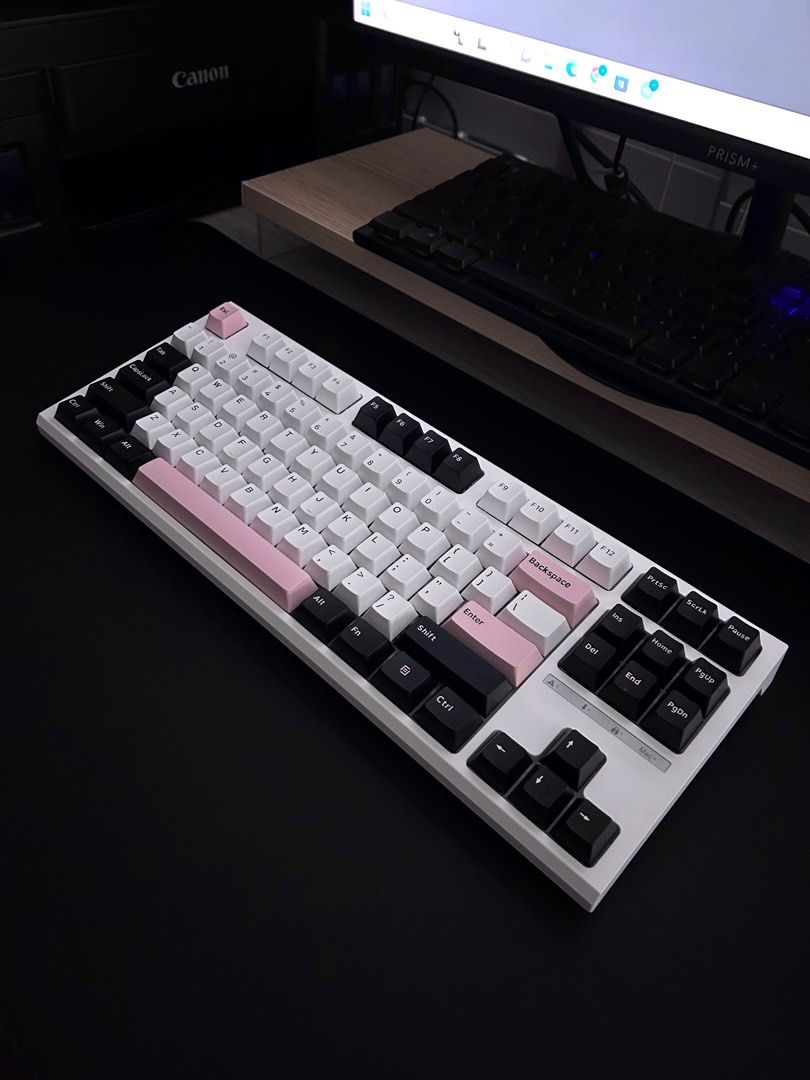 87% TKL Custom Mechanical Keyboard (Olivia Pink Keycaps), Computers ...