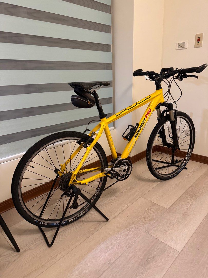 富士 FUJI fuji suncrest 頂級登山車 黃色, 體育器材, 自行車及配件, 單車在旋轉拍賣