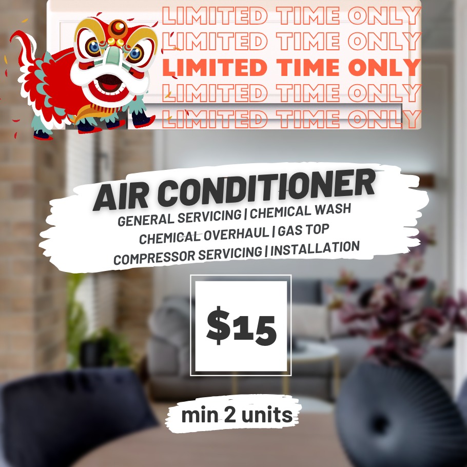 Aircon servicing Chemical Wash Chemical Overhaul Repair Gas Top up ...