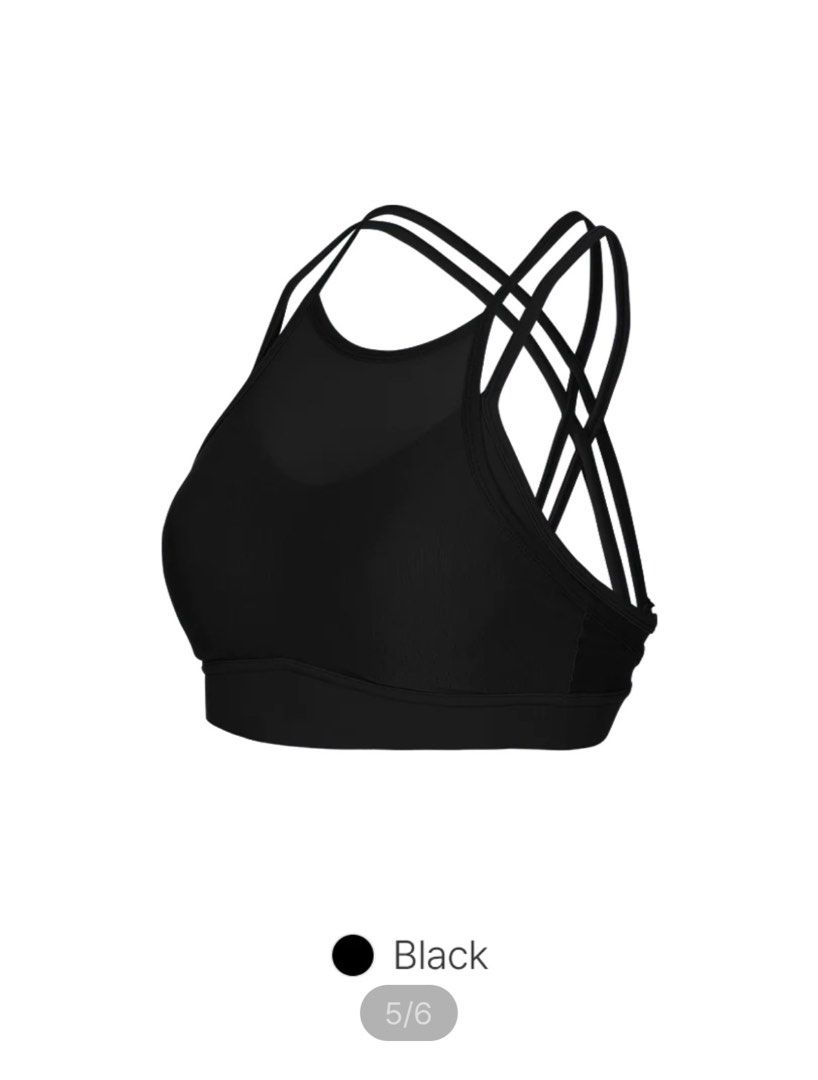 Andar Airywin mesh high neck bra (black), Women's Fashion, Activewear ...
