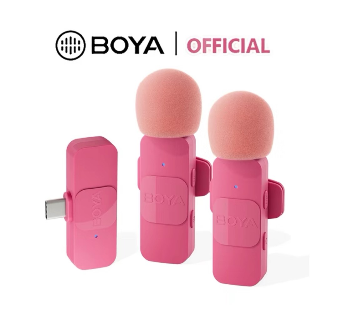 BOYA BY-V2/V20 Pink Wireless Lavalier Microphone with Noise Reduction ...