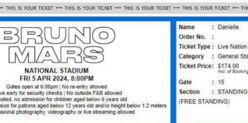 Bruno Mars Priority Standing Cost Price 05APR2024 $254, Tickets ...