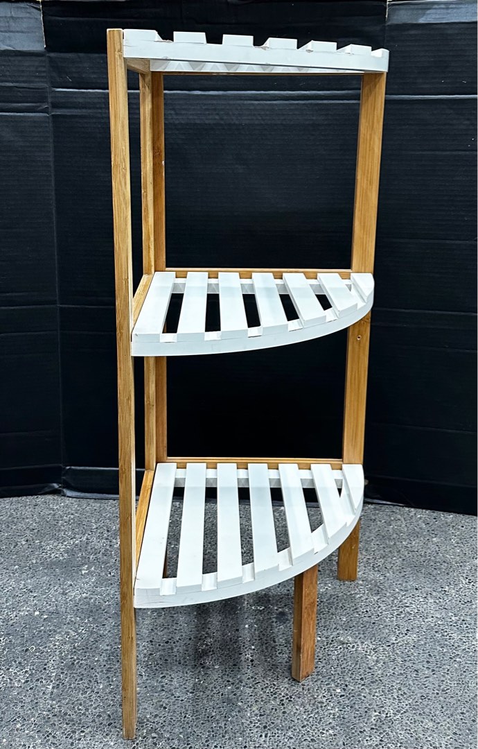Corner Caddy, Corner Shelf, Bamboo, 3 Tier, Corner Shelf Rack, Rack ...