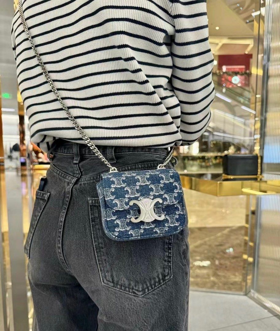 Celine Mini Denim Claude, Luxury, Bags & Wallets on Carousell
