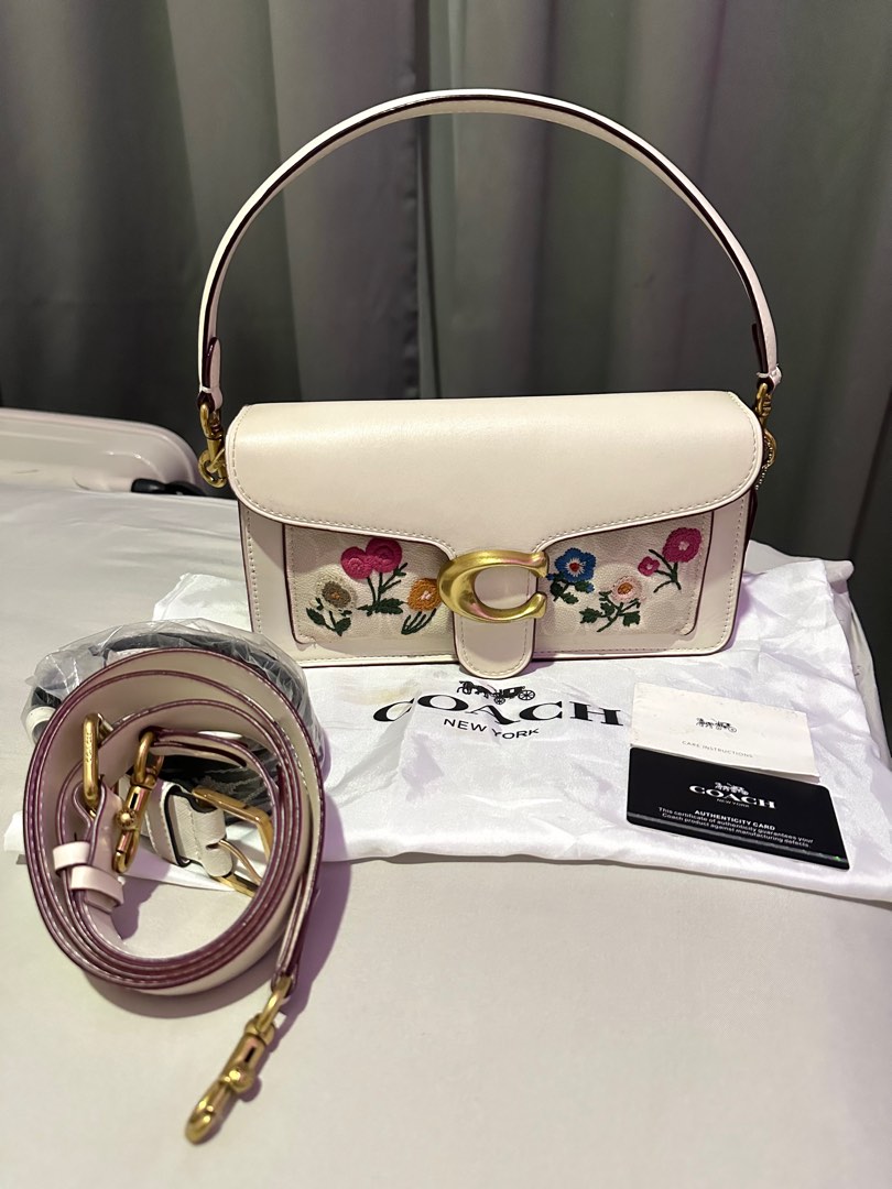 Coach Tabby signature floral embroidery, Fesyen Wanita, Tas & Dompet di ...