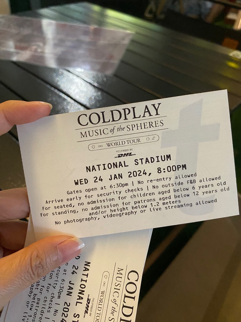 Coldplay ticket 24 Jan, Tickets & Vouchers, Event Tickets on Carousell