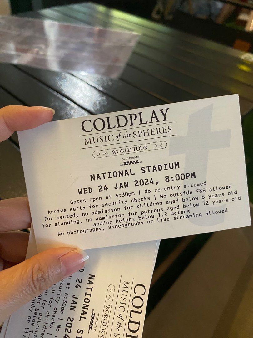 Coldplay ticket 24 Jan, Tickets & Vouchers, Event Tickets on Carousell