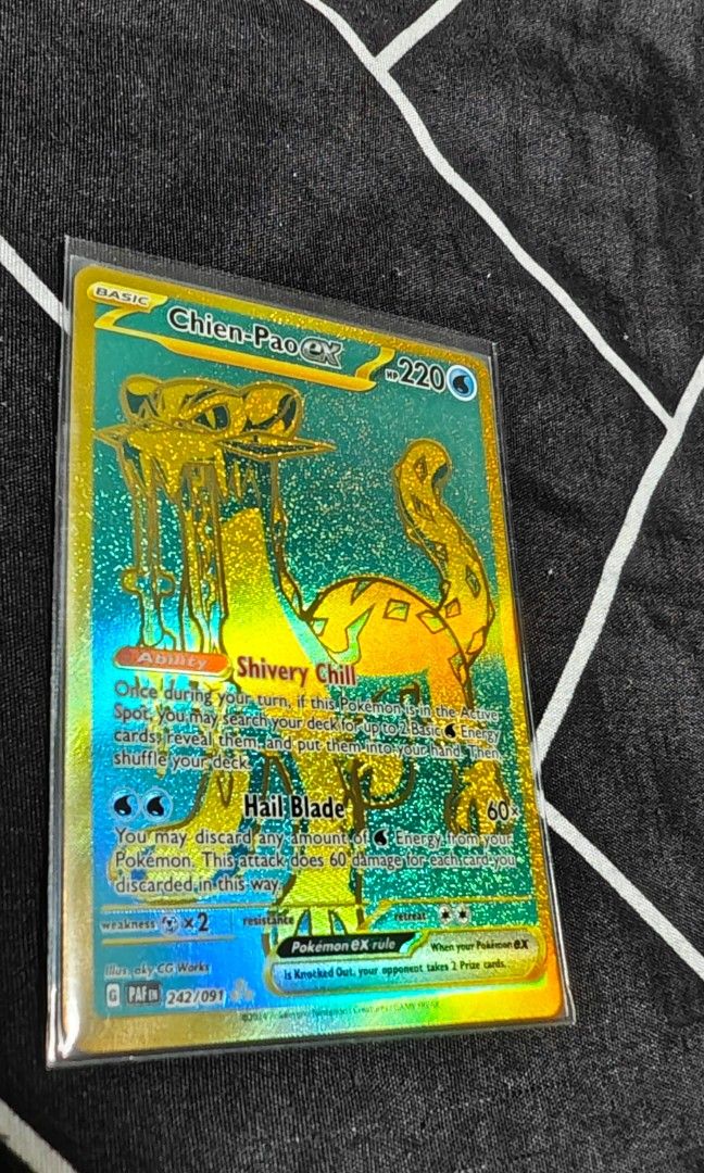 Golden Chien-Pao ex Hyper Rare Paldean Fates SV4.5 242/091, Hobbies ...