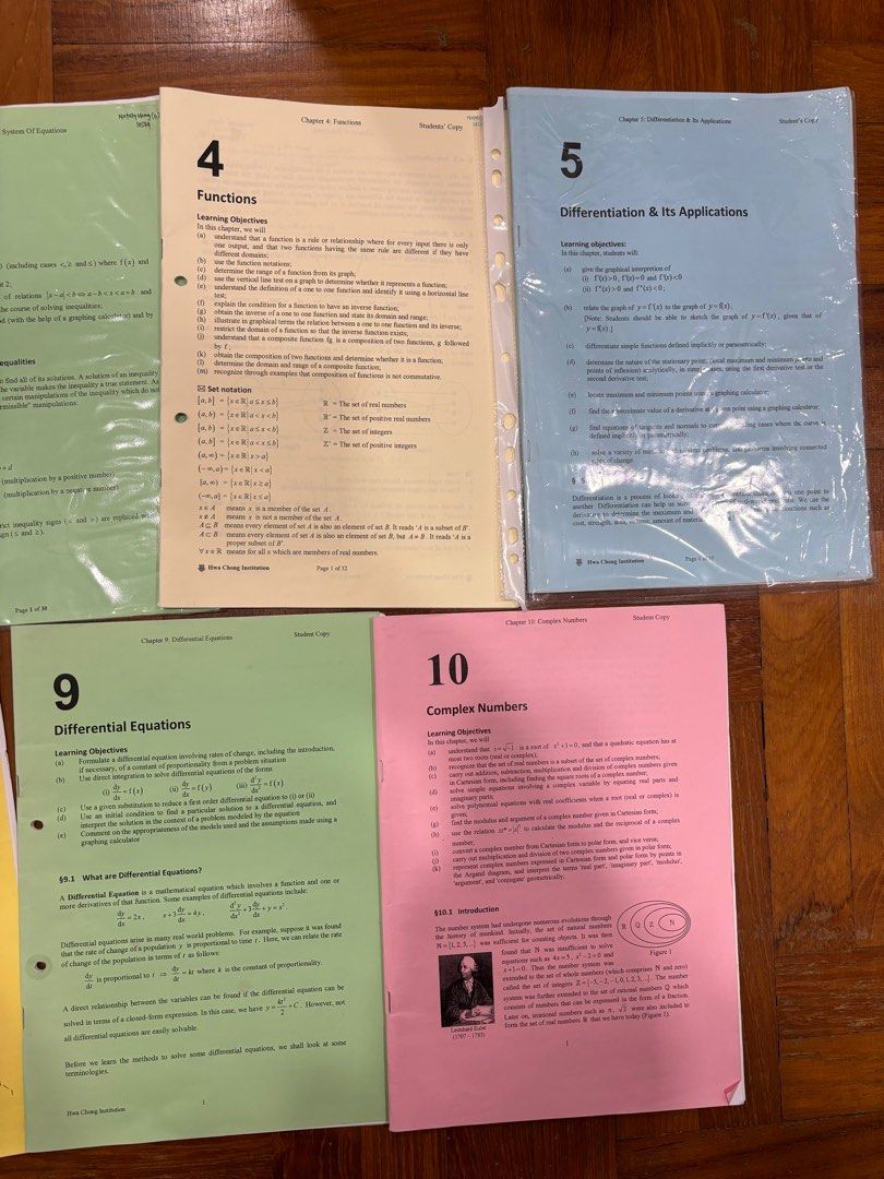 Hwa Chong JC 2018-2019 Math Lecture Books / Notes, Hobbies & Toys ...