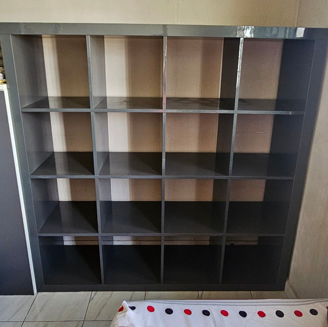 IKEA Kallax Shelf 4x4 (grey), Furniture & Home Living, Furniture ...