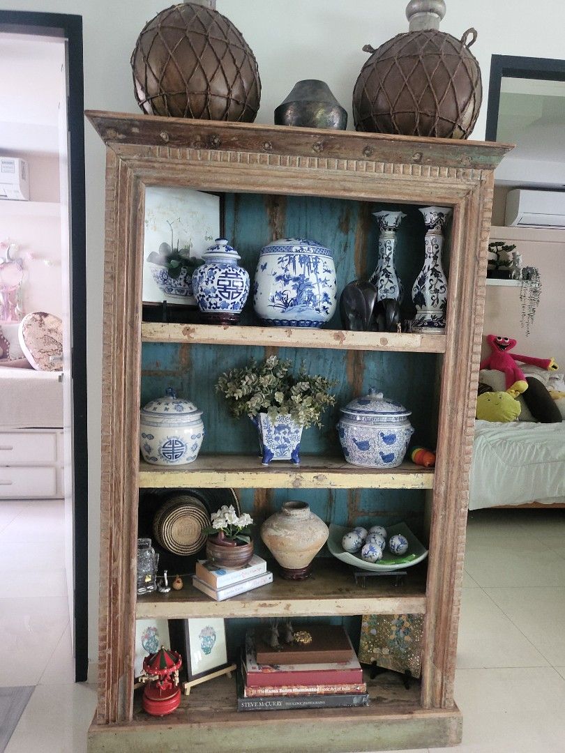 INDIAN boatwood hand carved bookcase, Luxury, Accessories on Carousell