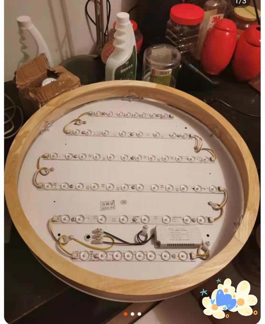 Japandi style LED Ceiling Light 50cm tri-light, Furniture & Home Living ...