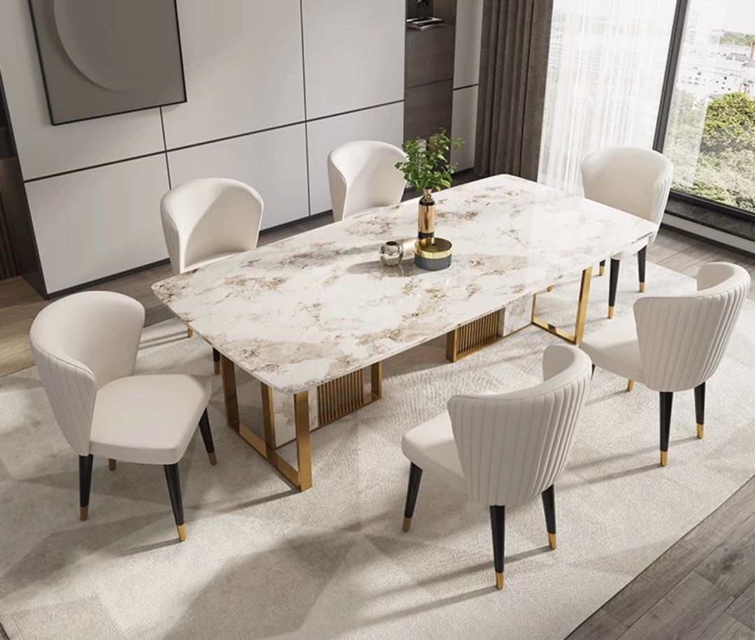 JARENE Modern Leather Dining Chair, Furniture & Home Living, Furniture ...