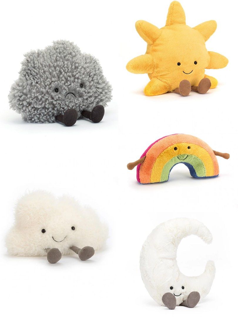 [Ready Stock] Jellycat Amuseable Storm Cloud Sun Rainbow Moon BNWT, Hobbies & Toys, Toys & Games ...