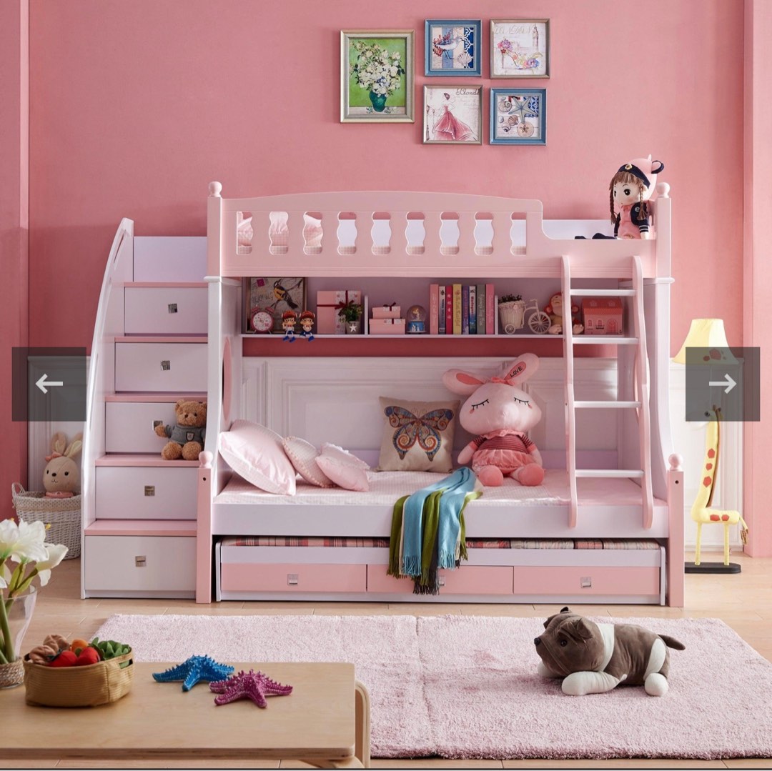 Kids Children Bunk Bed - pullout bed with drawers & mattresses included ...