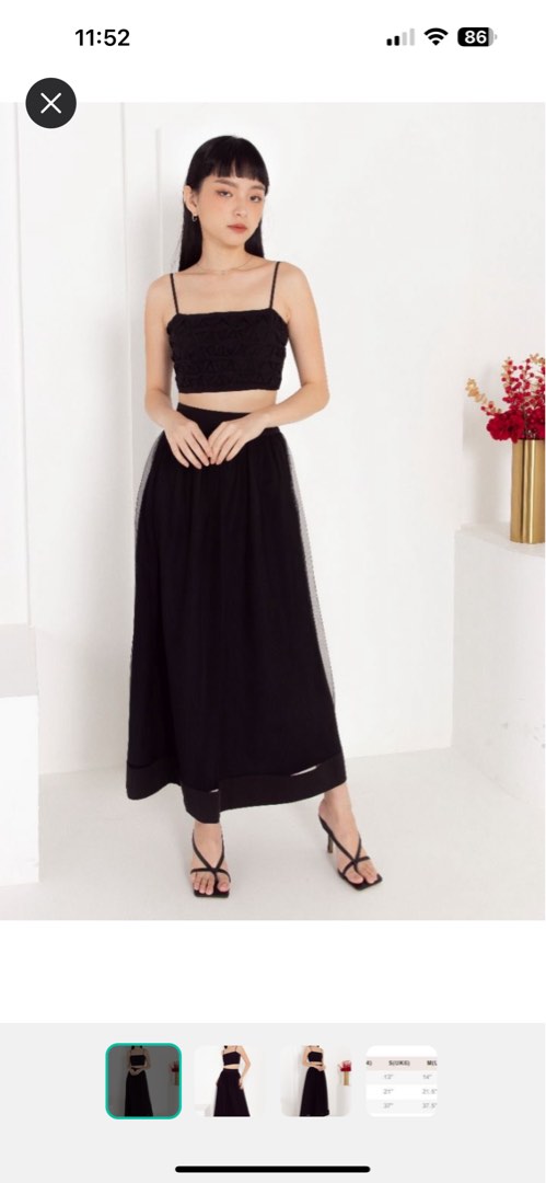 LF Mikayla Akira Black Midi skirt, Women's Fashion, Bottoms, Skirts on ...