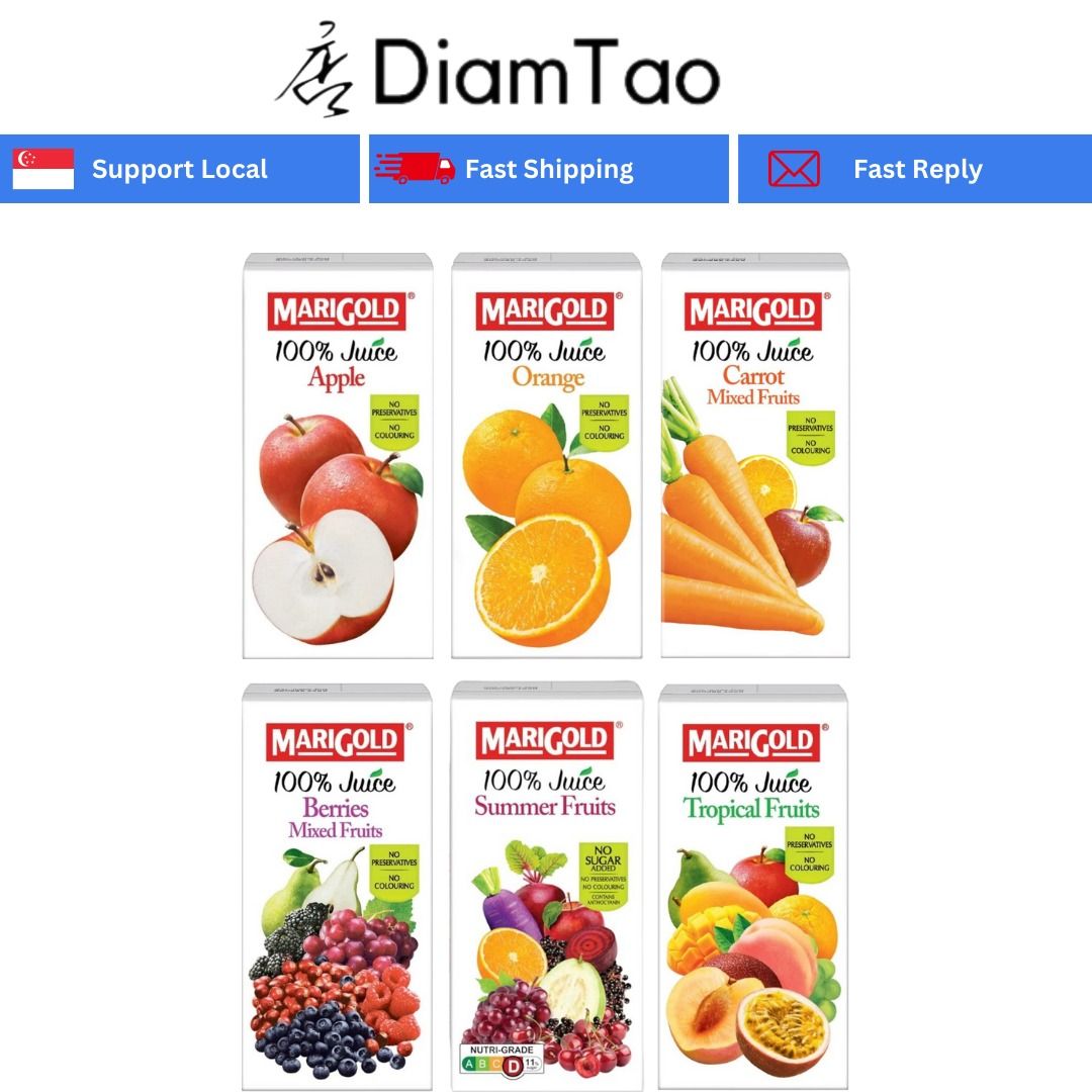 Marigold 100% Juice Assorted Flavor 200ml x 24 Packet, Food & Drinks ...