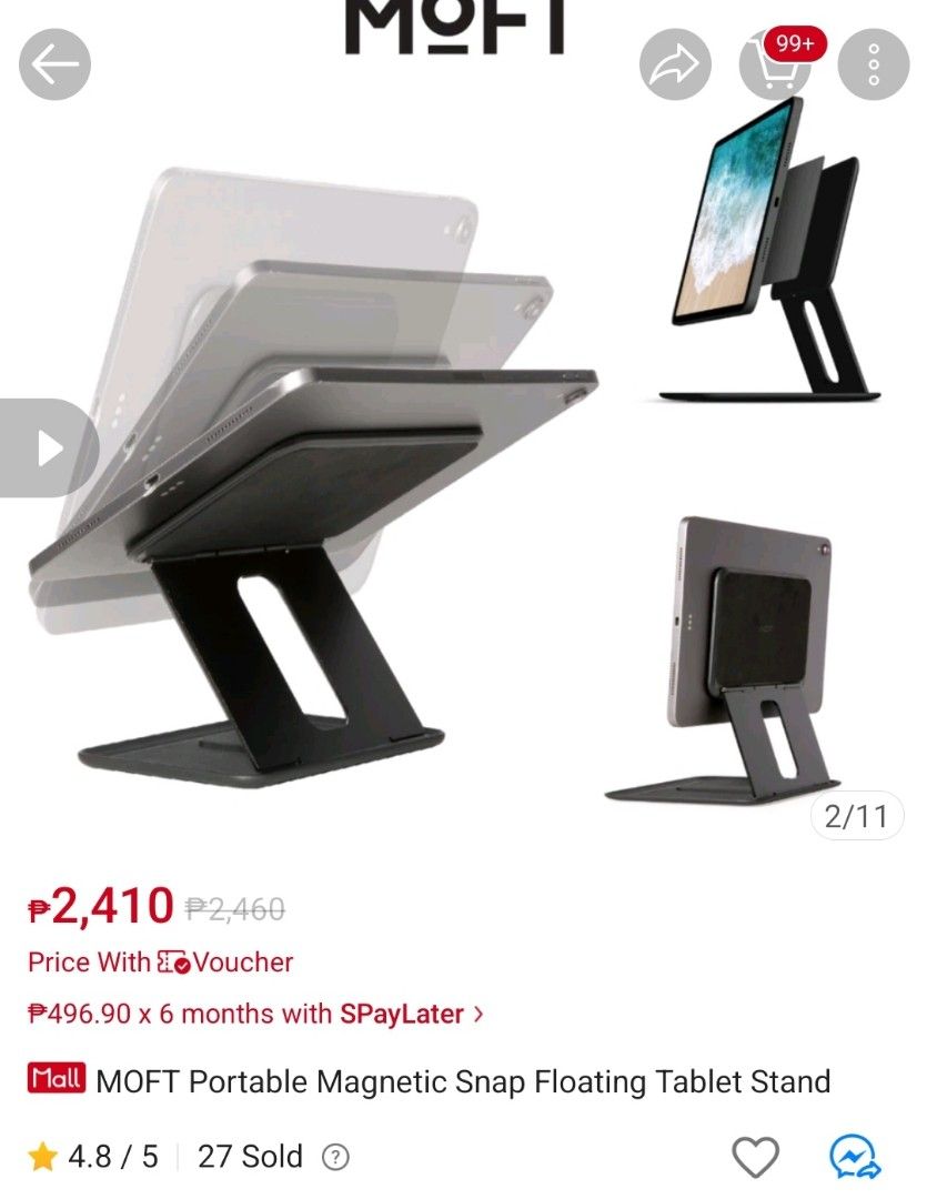Moft Float Stand / Portable Magnetic Floating Tablet Stand with Unused ...