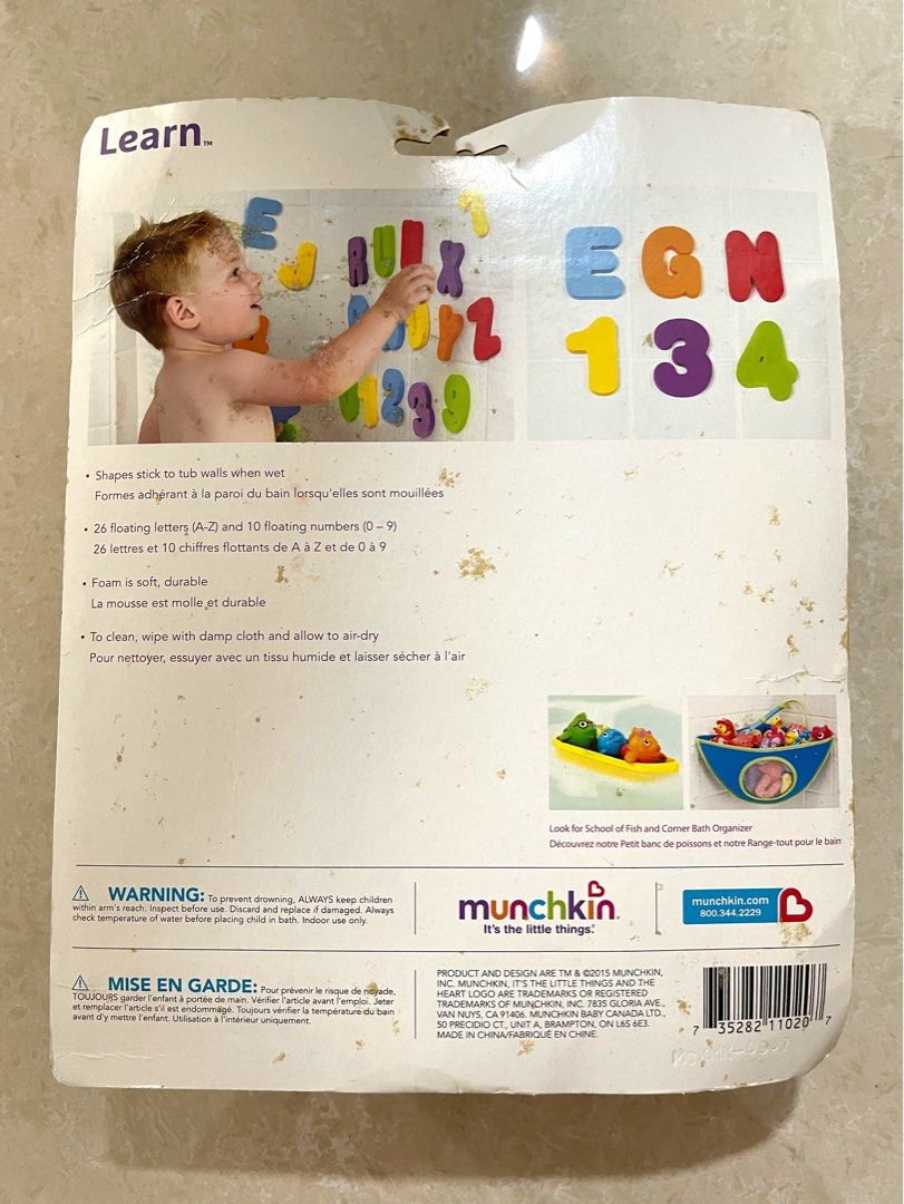 Munchkin Bath Letters & Numbers, Babies & Kids, Bathing & Changing ...