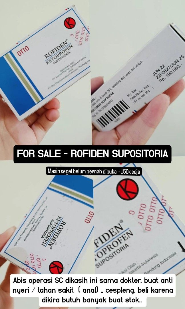 Obat tahan sakit setelah operasi sc ROFIDEN supositoria, Bayi & Anak ...
