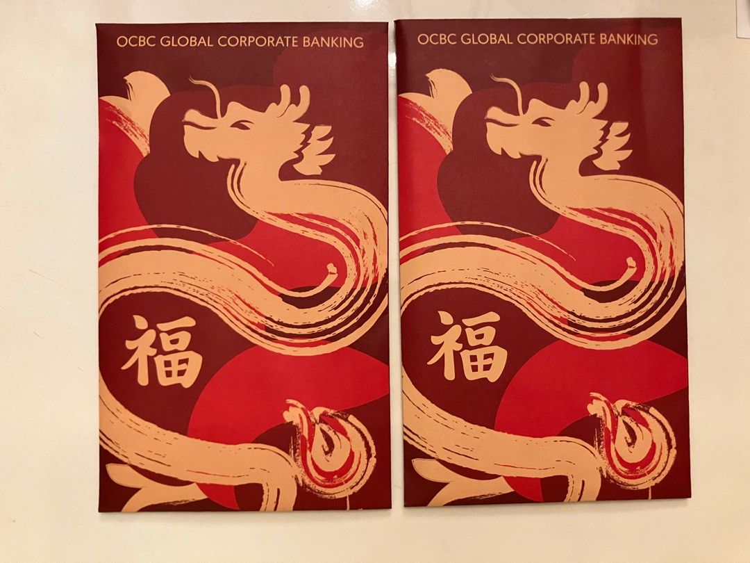 OCBC 2024 Red Packet Ang Pao for CNY of Dragon (6pcs), Hobbies & Toys ...