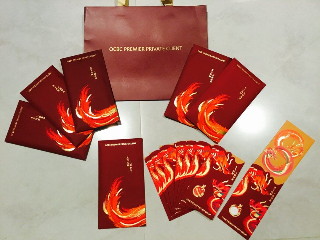 OCBC Premier Private Set 2024 CNY Ang Bao Hong Bao Red Packet Year of ...