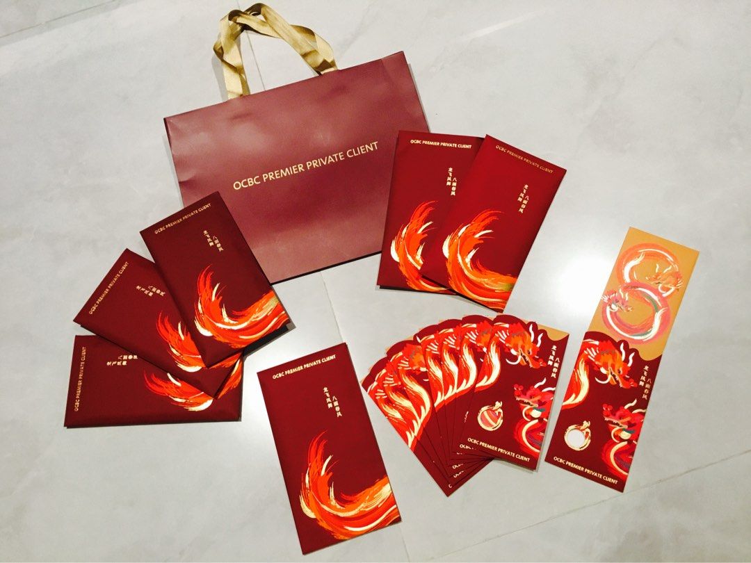 OCBC Premier Private Set 2024 CNY Ang Bao Hong Bao Red Packet Year of ...
