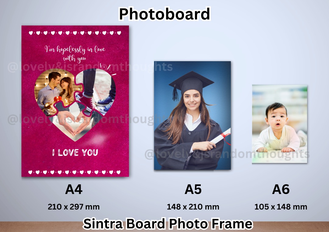 Personalised Sintra Board Photo Board Frame Wall Decor, Furniture ...