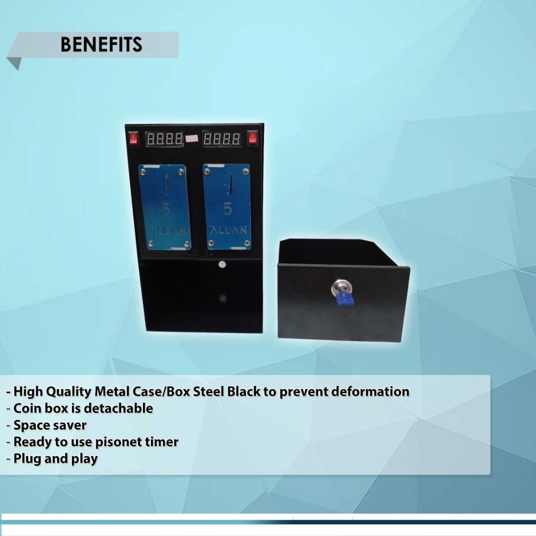 PISONET TIMER DUAL COINSLOT, BOX METAL PISO LIMA S-TYPE, BEST FOR ...