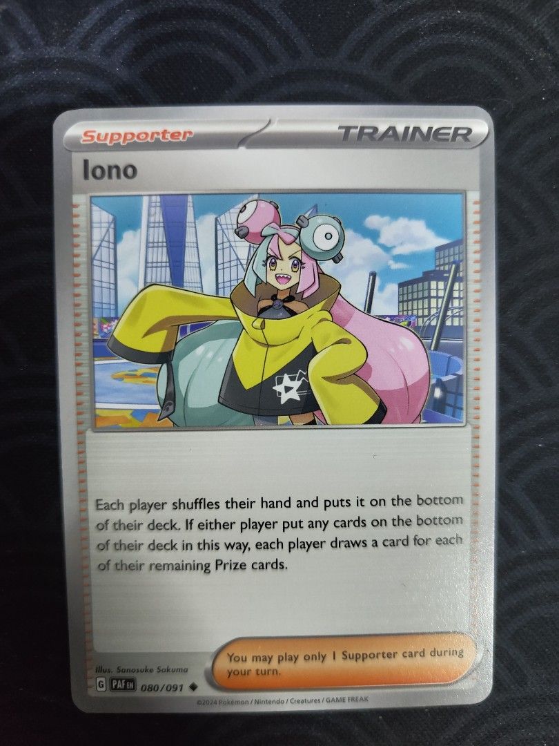 POKEMON CARD GAME Iono PAF 080/091 Paldean Fates, Hobbies & Toys, Toys ...